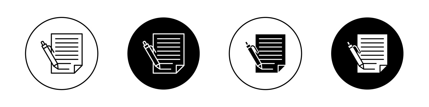 Document signed icon set contract paper Royalty Free Vector
