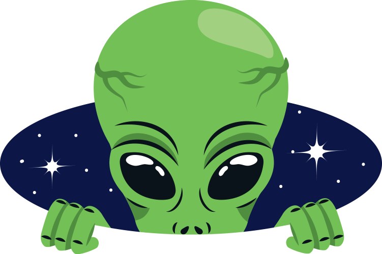 Alien character isolated Royalty Free Vector Image