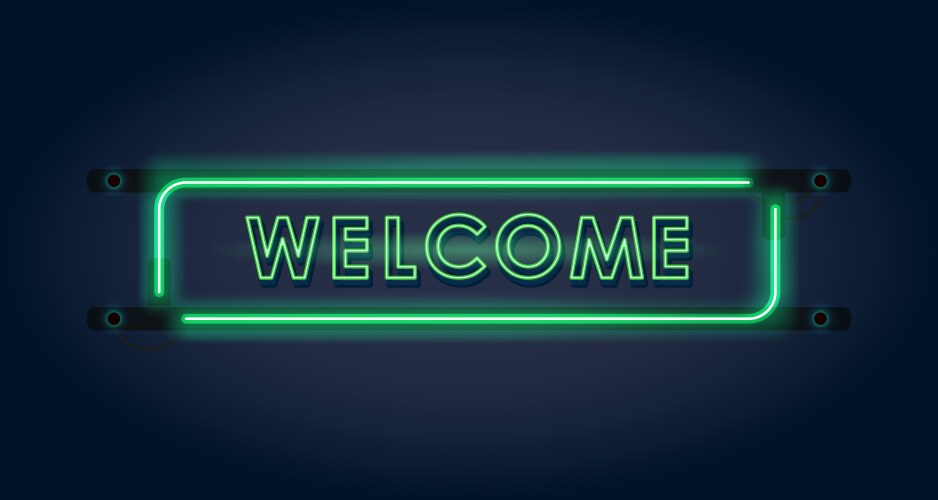 Welcome neon great design for any purposes Vector Image