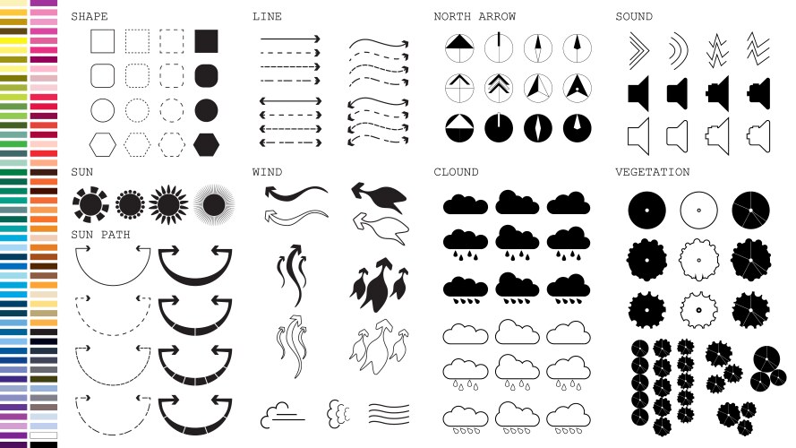 Architecture site analysis symbol icon element Vector Image Architecture site analysis symbol icon element Vector Image