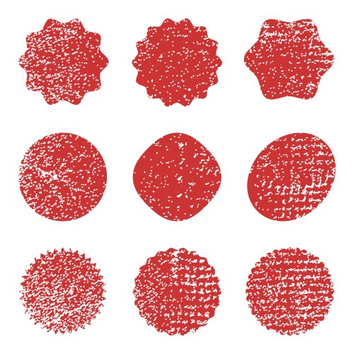 Grunge texture stamp rubber red circle stamps Vector Image