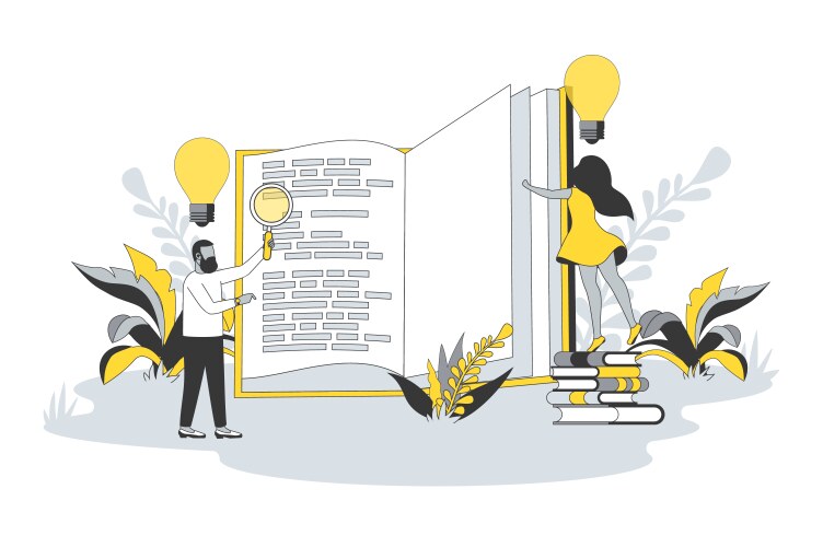 Books reading concept little Royalty Free Vector Image