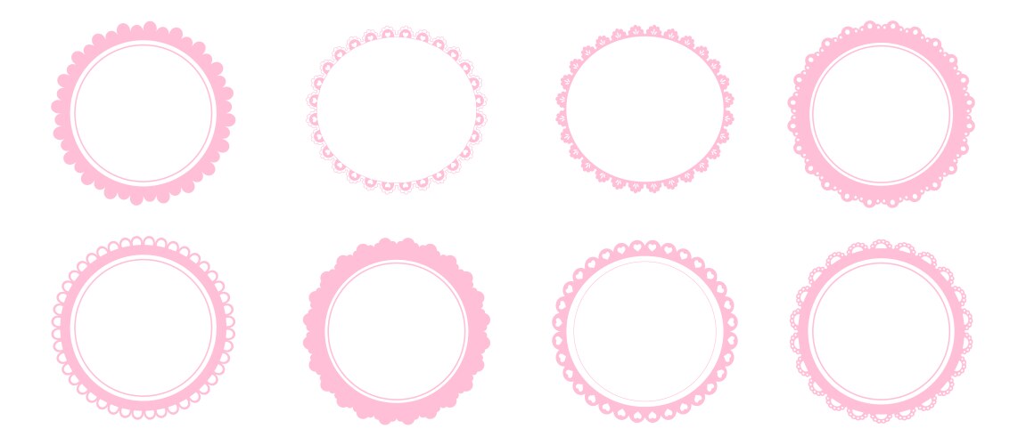 Scalloped pink cute border simple divider ornament
