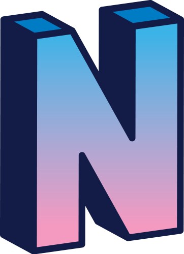 3d n letter design Royalty Free Vector Image - VectorStock