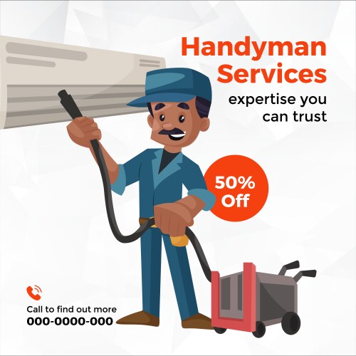 Handyman services emblem Royalty Free Vector Image