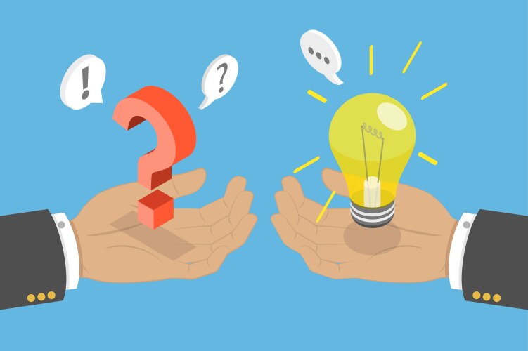 Simple flat of question dilemma Royalty Free Vector Image