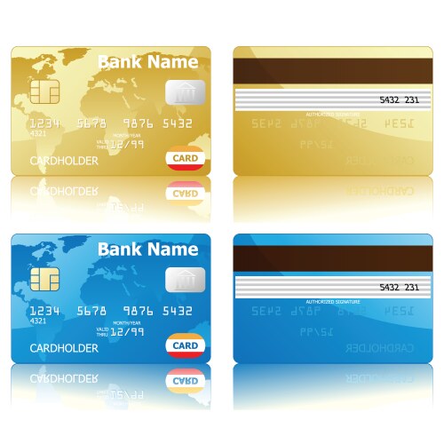 Credit card front and back side Royalty Free Vector Image