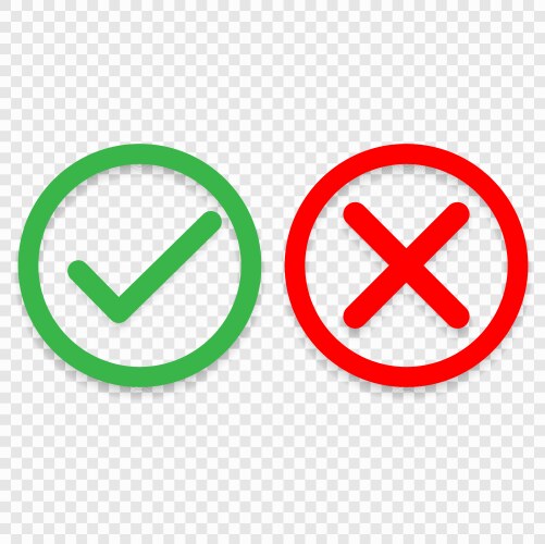 Green Check Red X Vector Images (over 1,900)