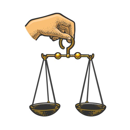 Gold classic empty scales Royalty Free Vector Image