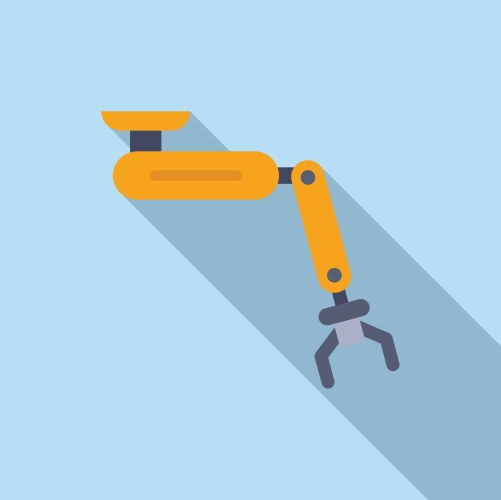 Cartoon robotic arm flat design Royalty Free Vector Image