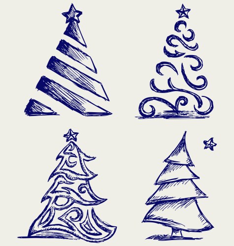 Christmas Tree Drawing Vector Images (over 52,000)