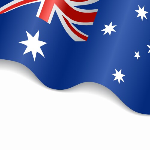 Australian flag waving on flagpole Royalty Free Vector Image