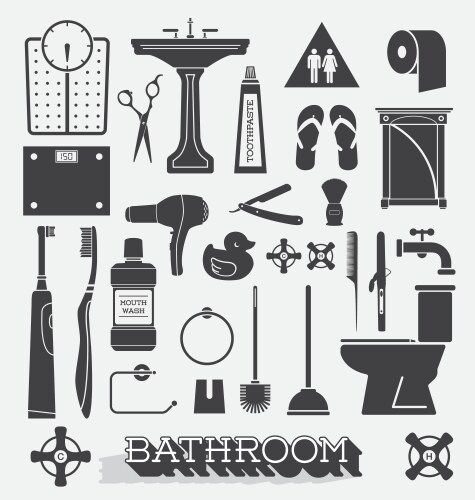 Restroom icon set washroom and bathroom symbols Vector Image