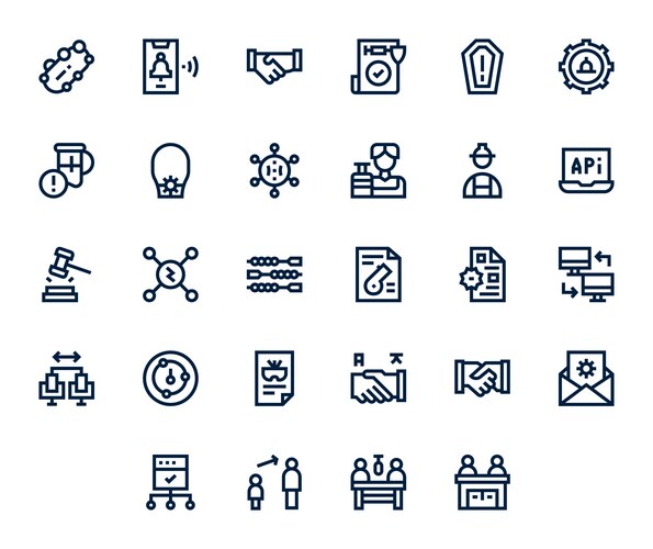 Protocol Icon Set - 25 Line Icons – Royalty-Free Vector | VectorStock