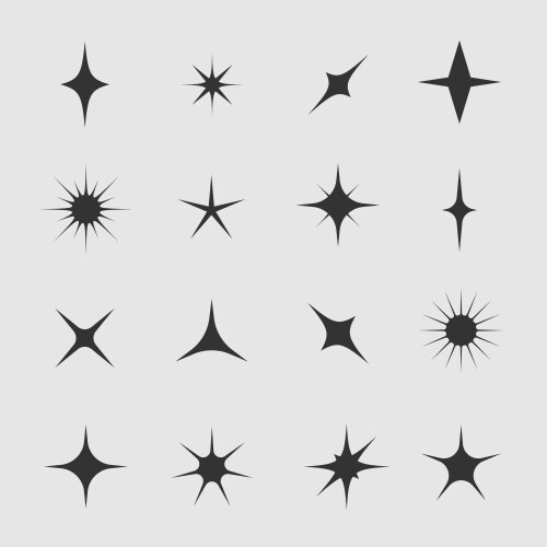 Vivid colorful hand drawn stars and sparks Vector Image