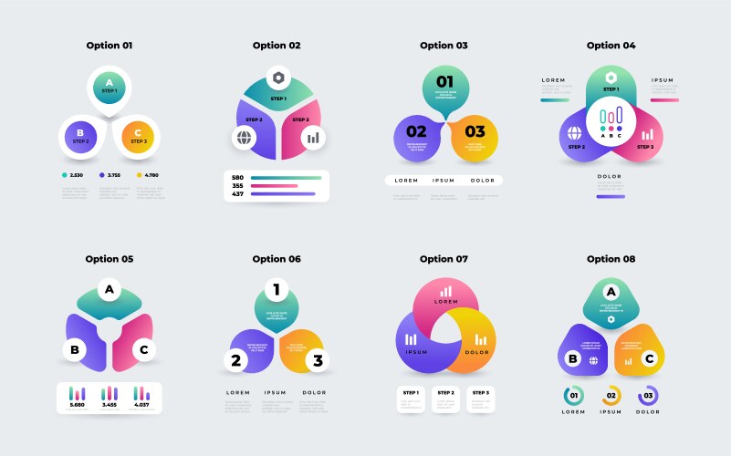 Circle infographic round diagram of process steps Vector Image