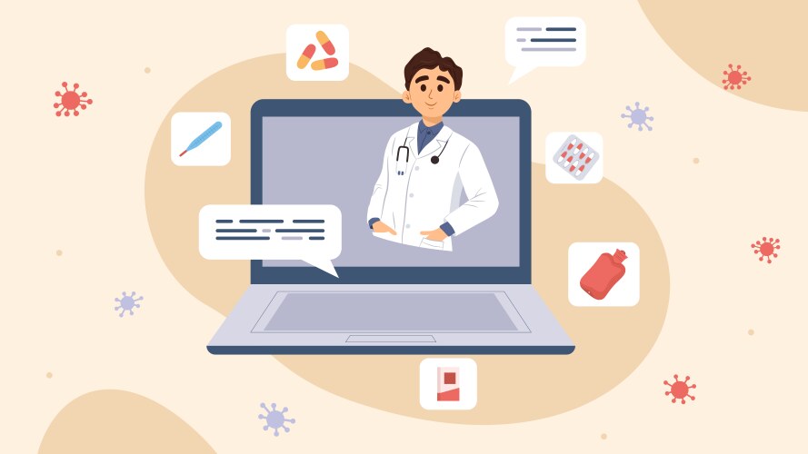Cartoon of a happy doctor Royalty Free Vector Image
