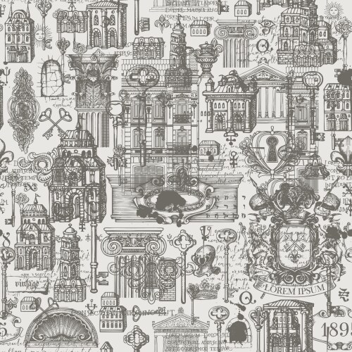 Abstract seamless pattern on ancient architecture Vector Image