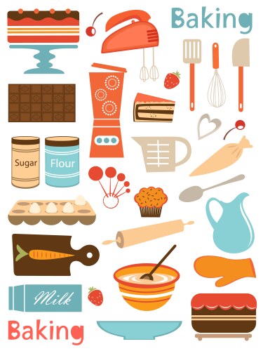 Baking icons Royalty Free Vector Image - VectorStock