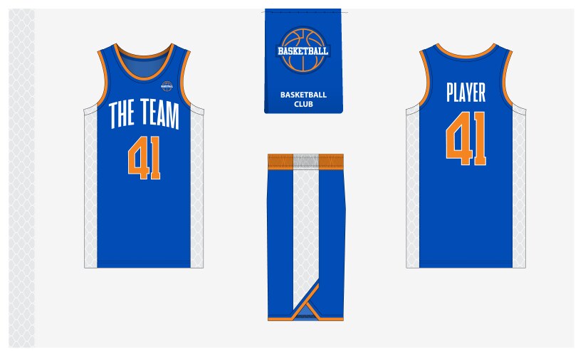 Basketball uniform mockup template and logo Vector Image