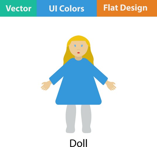 Cute doll Royalty Free Vector Image - VectorStock