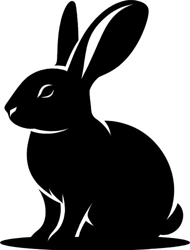 Rabbit silhouette isolated on white background Vector Image