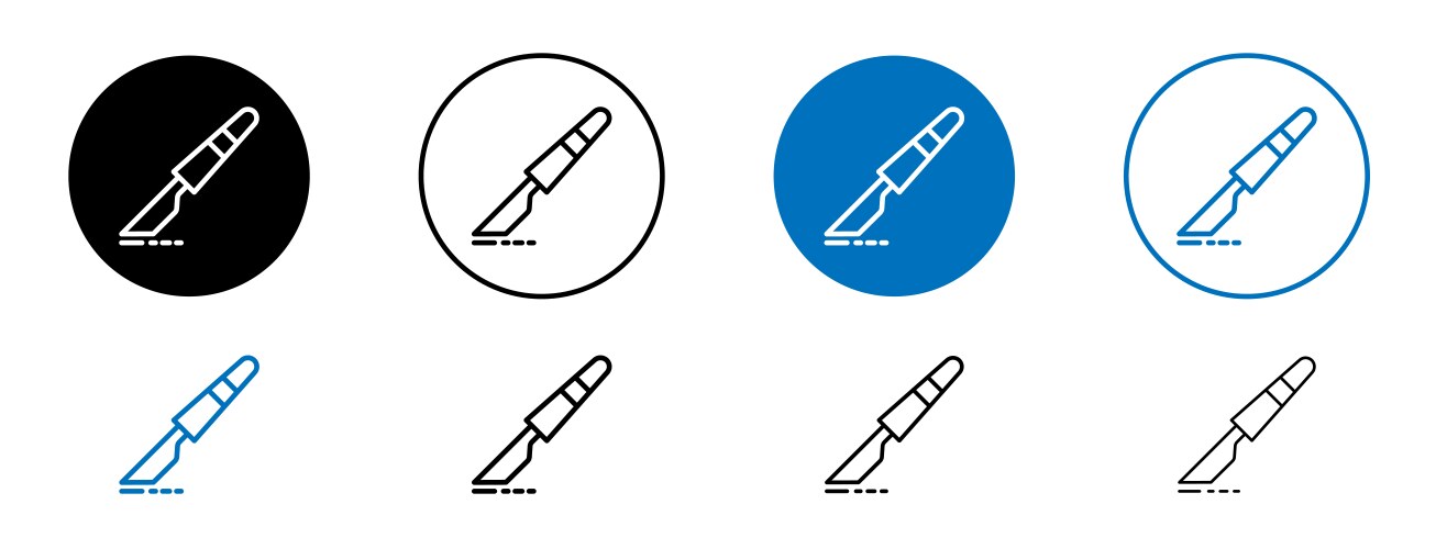 Scalpel path line icon set Royalty Free Vector Image