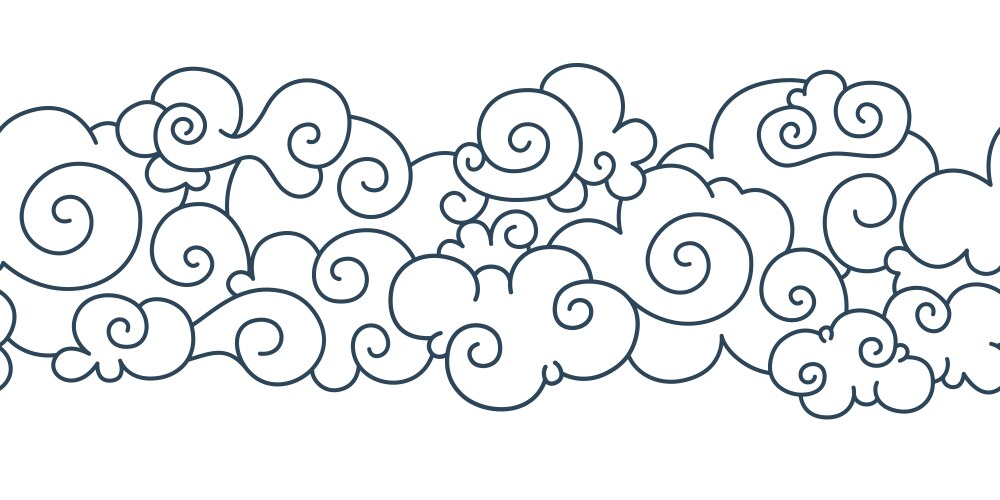 Chinese cloud art in abstract shape set Royalty Free Vector