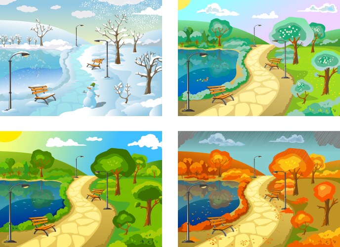Four Seasons Cartoon Vector Images (over 2,100)