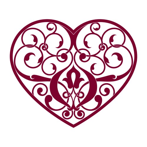 Ornamental heart Royalty Free Vector Image - VectorStock