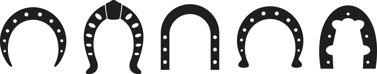 Horseshoe set horseshoes types luck symbol Vector Image