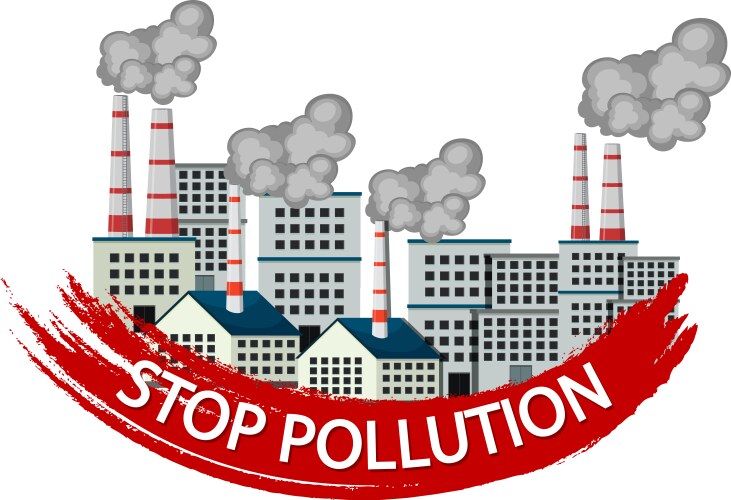 Poster design for stop pollution with earth Vector Image