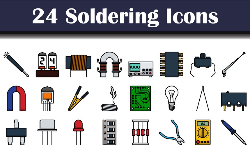 Soldering icon set Royalty Free Vector Image - VectorStock