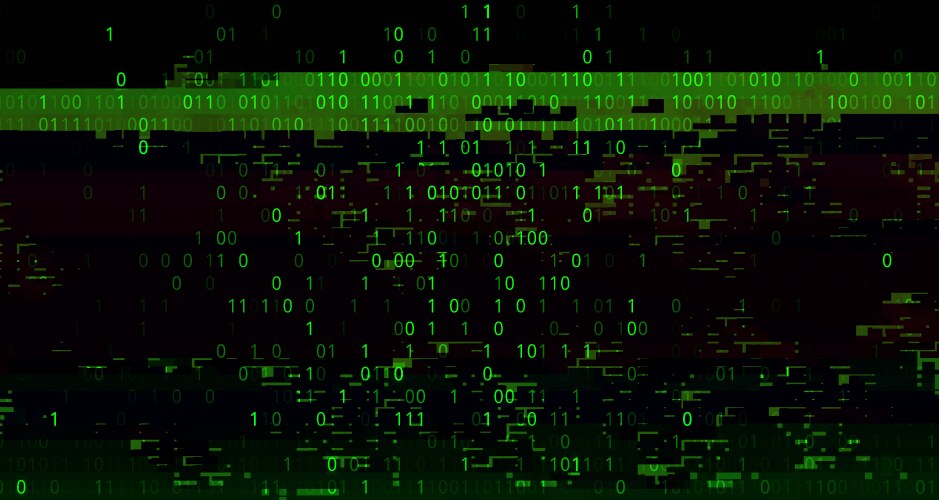 Abstract Futuristic Cyberspace With Binary Code Vector Image