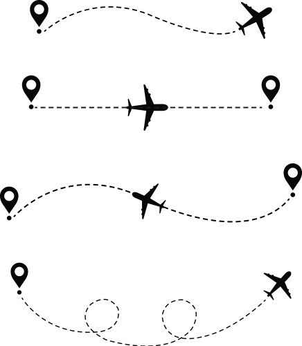 Airplane Dotted Line Vector Images (over 2,400)