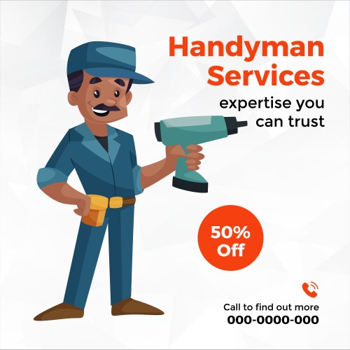 Handyman services emblem Royalty Free Vector Image