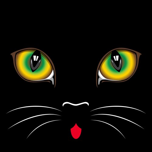 Red evil eyes on black background Royalty Free Vector Image