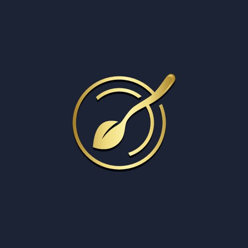 Chef cook food gold logo Royalty Free Vector Image