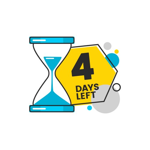 Colorful 3 days left sticker with flat geometric Vector Image