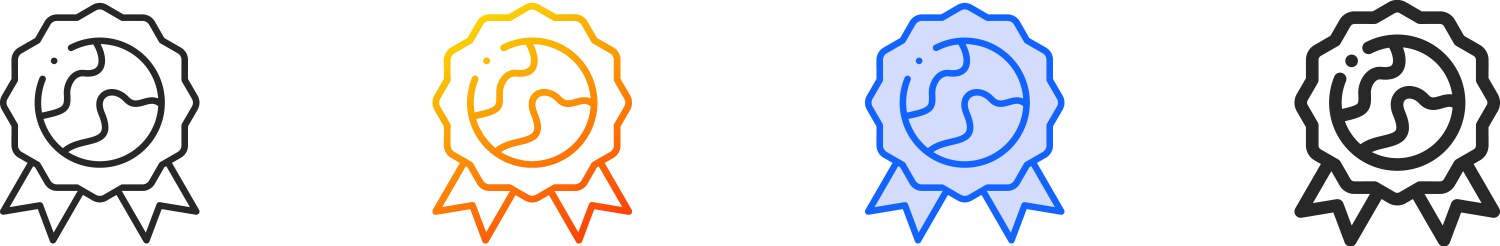 Championship iconthin linear gradient blue stroke Vector Image