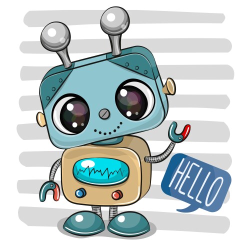 Cartoon robot isolated on a white background Vector Image