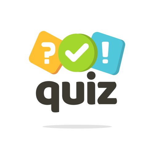 Quiz logo icon symbol flat cartoon color Vector Image