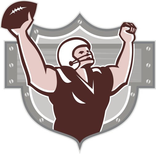 American football wide receiver catch ball cartoon