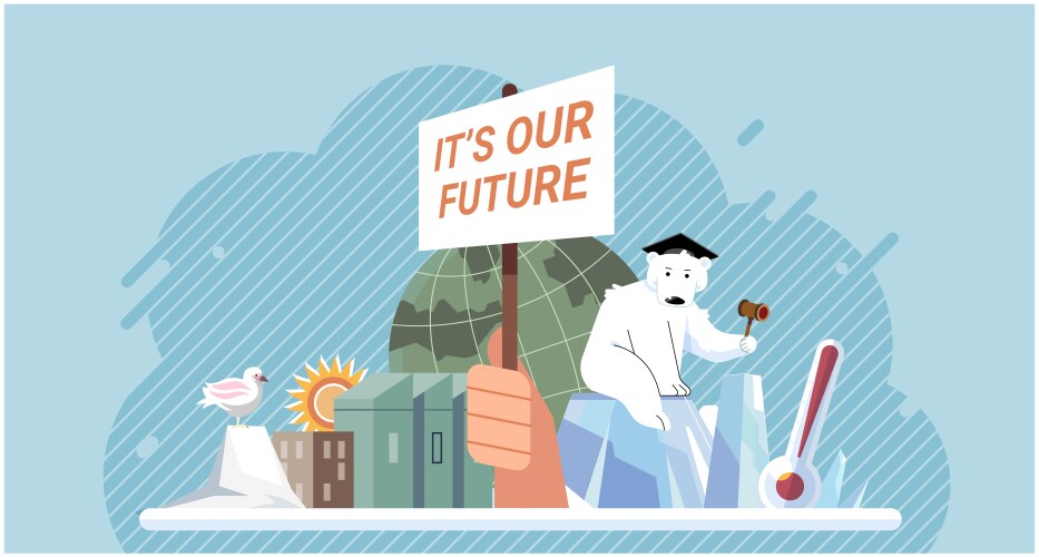 Climate change save the planet promoting Vector Image