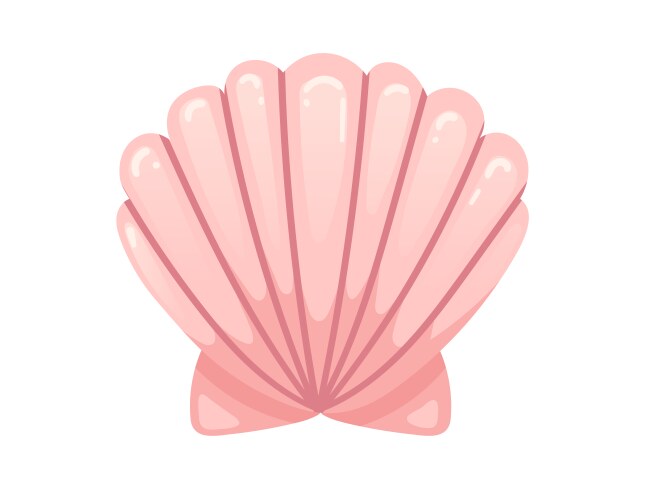 Closed pink clam with pearl inside seashell Vector Image