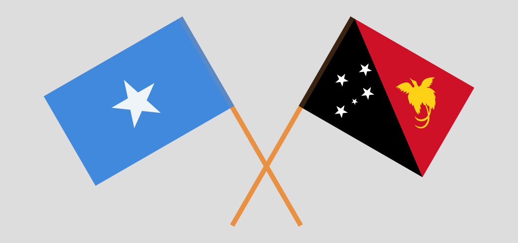 Crossed flags of mali and papua new guinea Vector Image