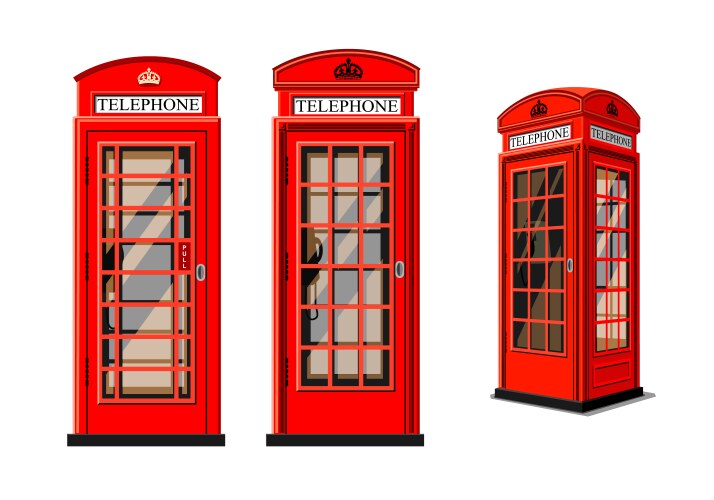 London phone booth with watercolor flowers Vector Image