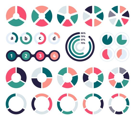 Infographic pie chart sets Royalty Free Vector Image