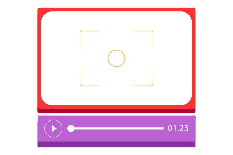 Video frame sticker template design Royalty Free Vector