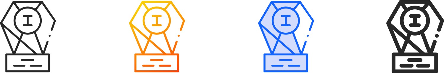 Award iconthin linear gradient blue stroke Vector Image